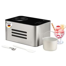 Sommertal Eiscreme Maschine ICE1500 3-in-1 Eismaschine, Milcheis & Sorbet, Eiscrememaschine aus Edelstahl mit Kühlhalte Funktion, Speiseeis zum selber machen, 1,5L, 150 W mit Kompressor