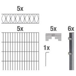 GAH Alberts Alberts Doppelstabmatten-Grundset Eleganz 200 x 160 cm 10 m anthrazit