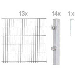 GAH Alberts Alberts Doppelstabmatten-Grundset 26 m 200 x 100 cm 6/5/6 feuerverzinkt