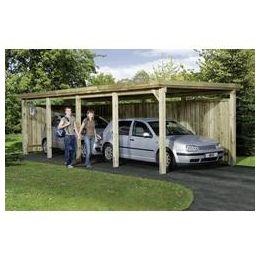 Weka Einzelcarport Eifel Gr.3 322 x 802 cm natur imprägniert mit Kunststoffdach