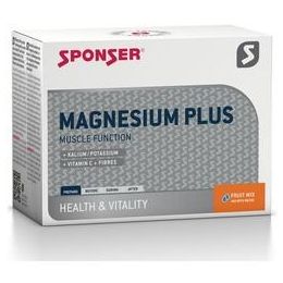 Sponser Magnesium Plus Fruchtmix, 6,5 g Beutel, 20-er Box Geschmack - Früchte, Konsistenz - Pulver, Einnahmeempfehlung - bei Bedarf/Mahlzeiten,