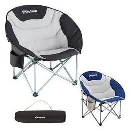 KINGCAMP MoonChair XL Camping Klapp Stuhl Garten Falt Sessel Kühltasche 150 kg Farbe: Black/Light Grey