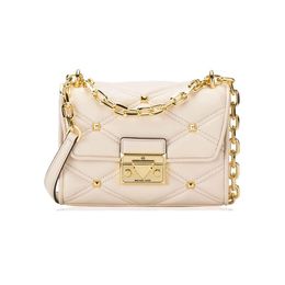 Michael Kors Leder-Umhängetasche in Creme - (B)19 x (H)13 x (T)6 cm