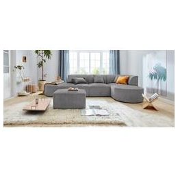 Ecksofa Andas "Alesund L-Form" Sofas Gr. B/H/T: 362cm x 84cm x 183cm, Cord, Ottomane rechts, grau (anthrazit) bestehend aus Modulen, auch einzeln erhältllich, miteinander verbunden