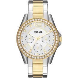 Multifunktionsuhr Fossil "RILEY, ES3204" Armbanduhren silberfarben (silbergoldfarben) Damen Quarzuhren