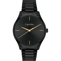 Quarzuhr Calvin Klein "ICONIC, 25200170" Armbanduhren schwarz Damen Quarzuhren