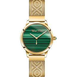Quarzuhr Thomas Sabo "GARDEN SPIRIT" Armbanduhren goldfarben (goldfarben, malachit) Damen Quarzuhren