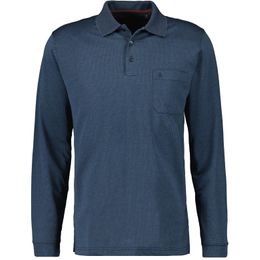 Poloshirt Ragman Gr. M, blau (marineblau) Herren Shirts Langarm