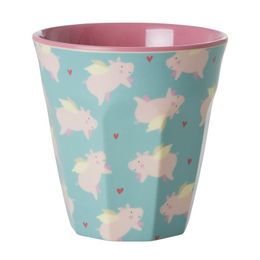 Rice Melamin-Trinkbecher FLYING PIG small in pink