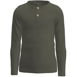 name it - Langarmshirt NMMKAB HENLEY in dusty olive, Gr.80