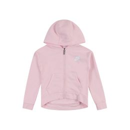 Nike Sportswear Sweatjacke 'Club' M&auml;dchen Gr&ouml;&szlig;e 116 pink / rosa / wei&szlig;