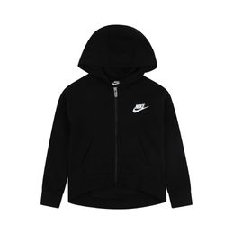 Nike Sportswear Sweatjacke 'Club Fleece' M&auml;dchen Gr&ouml;&szlig;e 98 schwarz / wei&szlig;