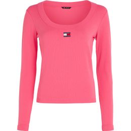 Tommy Jeans Langarmshirt, Logo-Stickerei, für Damen, pink, L