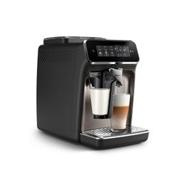 Philips Kaffeevollautomat EP3347/90 3300 Series, 6 Kaffeespezialitäten, mit LatteGo-Milchsystem, Schwarz verchromt, schwarz