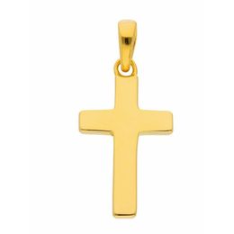 Adelia´s Adelia´s Kettenanhänger 925 Silber Kreuz Anhänger, Silberschmuck für Damen & Herren, goldfarben