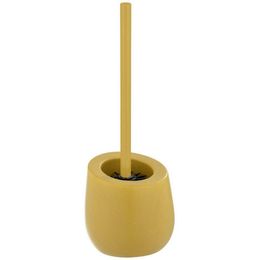 Wenko WC-Garnitur Badi, aus Keramik, mit Silikon-Bürstenkopf, gelb|schwarz