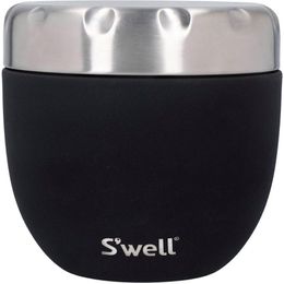 S'well S'well Thermobehälter Calacatta S'well Eats 2-in-1 Essensschale, Edelstahl, (1-tlg), VAKUUM-ISOLIERTE KONSTRUKTION, 363 ml, schwarz