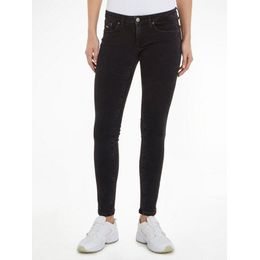 Tommy Jeans Slim-fit-Jeans Skinny Jeans Marken Low Waist Mittlere Leibhöhe mit Faded-Out Effekten, schwarz