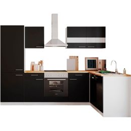 respekta Küchenzeile Malia, Breite 280 cm, mit Soft-Close, in exklusiver Konfiguration für OTTO, schwarz|weiß