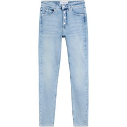 Ankle-Jeans Calvin Klein Jeans "HIGH RISE SUPER SKINNY ANKLE" Gr. 32, N-Gr, blau (denim light) Damen Jeans Röhrenjeans