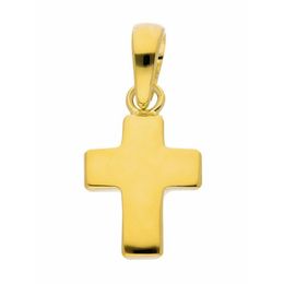 Adelia´s Adelia´s Kettenanhänger 925 Silber Kreuz Anhänger, Silberschmuck für Damen & Herren, goldfarben