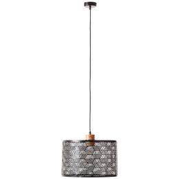 Brilliant Pendelleuchte Santy, ohne Leuchtmittel, 120 x 39 cm, E27, kürzbar, Metall/Bambus, schwarz/natur