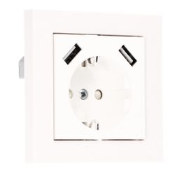 PRO Charge Steckdose 2900135 Unterputz-Steckdose, mit Ladefunktion 2x USB-A weiß max. 3,4A