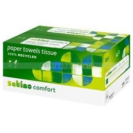 Wepa Satino Comfort 3072 Blatt 25x32 cm Papierhandtücher Papierhandtuch in Lagenfalzung (C-Falzung), 2-lagig, weiß