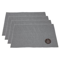 Neuetischkultur Platzset Tischset 4-teilig Polyester Hellgrau, (Set, 4-St., 4 Tischsets), Platzset Platzdeckchen