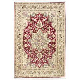 Nain Trading Orientteppich Täbriz 104x157 Handgeknüpfter Orientteppich / Perserteppich, rechteckig, Höhe: 10 mm, beige