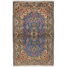 Nain Trading Orientteppich Kerman 94x149 Handgeknüpfter Orientteppich / Perserteppich, rechteckig, Höhe: 12 mm, braun|grau