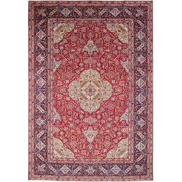 Nain Trading Orientteppich Täbriz 289x426 Handgeknüpfter Orientteppich / Perserteppich, rechteckig, Höhe: 10 mm, lila|rot