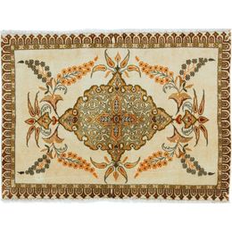 Nain Trading Orientteppich Keshan 66x91 Handgeknüpfter Orientteppich / Perserteppich, rechteckig, Höhe: 12 mm, beige