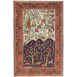 Nain Trading Orientteppich Täbriz 40raj 83x126 Handgeknüpfter Orientteppich / Perserteppich, rechteckig, Höhe: 10 mm, braun|rot