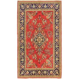 Nain Trading Orientteppich ghom 136x236 Handgeknüpfter Orientteppich / Perserteppich, rechteckig, Höhe: 5 mm, rot