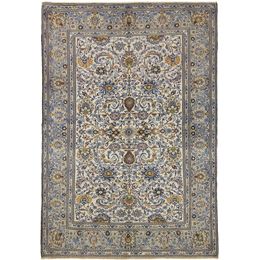 Nain Trading Orientteppich Keshan 144x211 Handgeknüpfter Orientteppich / Perserteppich, rechteckig, Höhe: 12 mm, grau