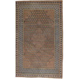 Nain Trading Orientteppich Ghom 141x226 Handgeknüpfter Orientteppich / Perserteppich, rechteckig, Höhe: 10 mm, braun|grau