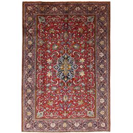 Nain Trading Orientteppich Sarough 197x291 Handgeknüpfter Orientteppich / Perserteppich, rechteckig, Höhe: 12 mm, braun|rot