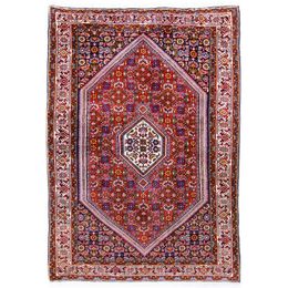 Nain Trading Orientteppich Bidjar 98x138 Handgeknüpfter Orientteppich / Perserteppich, rechteckig, Höhe: 15 mm, lila|rot