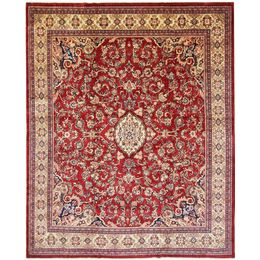 Nain Trading Orientteppich Mahal 349x428 Handgeknüpfter Orientteppich / Perserteppich, rechteckig, Höhe: 12 mm, rot