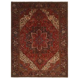 Nain Trading Orientteppich Heriz 301x397 Handgeknüpfter Orientteppich / Perserteppich, rechteckig, Höhe: 12 mm, braun|rot