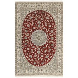 Nain Trading Orientteppich Nain 9La 134x212 Handgeknüpfter Orientteppich / Perserteppich, rechteckig, Höhe: 8 mm, beige|rot