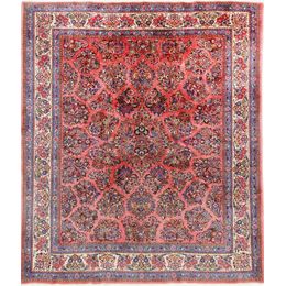 Nain Trading Orientteppich Sarough Alt 213x246 Handgeknüpfter Orientteppich / Perserteppich, rechteckig, Höhe: 12 mm, lila|rot