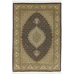 Nain Trading Orientteppich Täbriz 101x145 Handgeknüpfter Orientteppich / Perserteppich, rechteckig, Höhe: 10 mm, braun