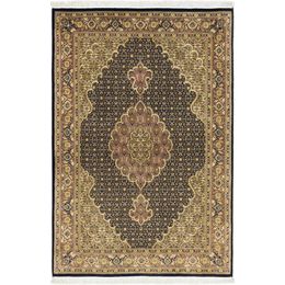 Nain Trading Orientteppich Täbriz 101x147 Handgeknüpfter Orientteppich / Perserteppich, rechteckig, Höhe: 10 mm, braun
