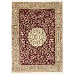 Nain Trading Orientteppich Täbriz 164x230 Handgeknüpfter Orientteppich / Perserteppich, rechteckig, Höhe: 10 mm, beige|rot