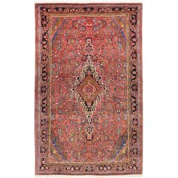 Nain Trading Orientteppich Jozan Alt 137x219 Handgeknüpfter Orientteppich / Perserteppich, rechteckig, Höhe: 10 mm, rot