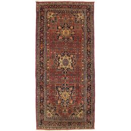 Nain Trading Orientteppich Bidjar Alt 163x364 Handgeknüpfter Orientteppich / Perserteppich, rechteckig, Höhe: 15 mm, braun|rot