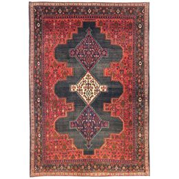 Nain Trading Orientteppich Senneh 125x184 Handgeknüpfter Orientteppich / Perserteppich, rechteckig, Höhe: 12 mm, rot