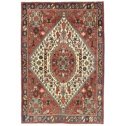 Nain Trading Orientteppich Ghashghai 105x157 Handgeknüpfter Orientteppich / Perserteppich, rechteckig, Höhe: 12 mm, braun|rot